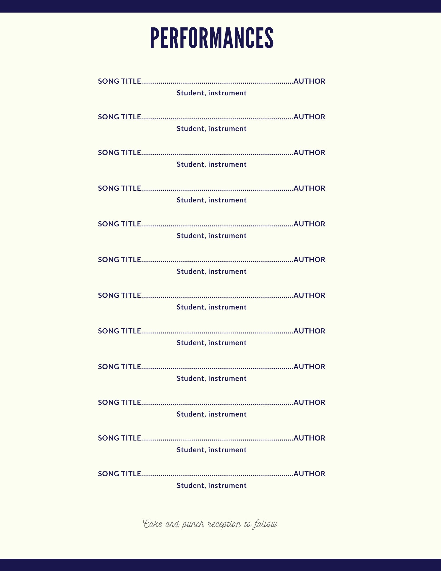 Spring Recital Piano Keys Program Template - Etsy