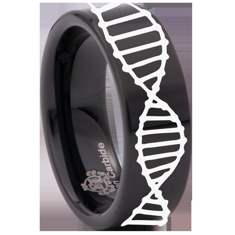 DNA Custom Personalize Laser Engrave Tungsten Wedding Band Ring - Etsy