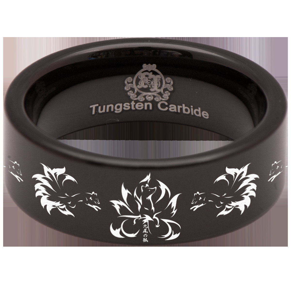 Fox Spirit Custom Personalize Laser Engrave Tungsten Wedding Band Ring ...