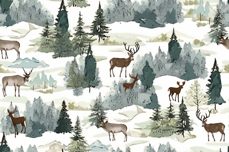 Deer Tree Pattern - Etsy