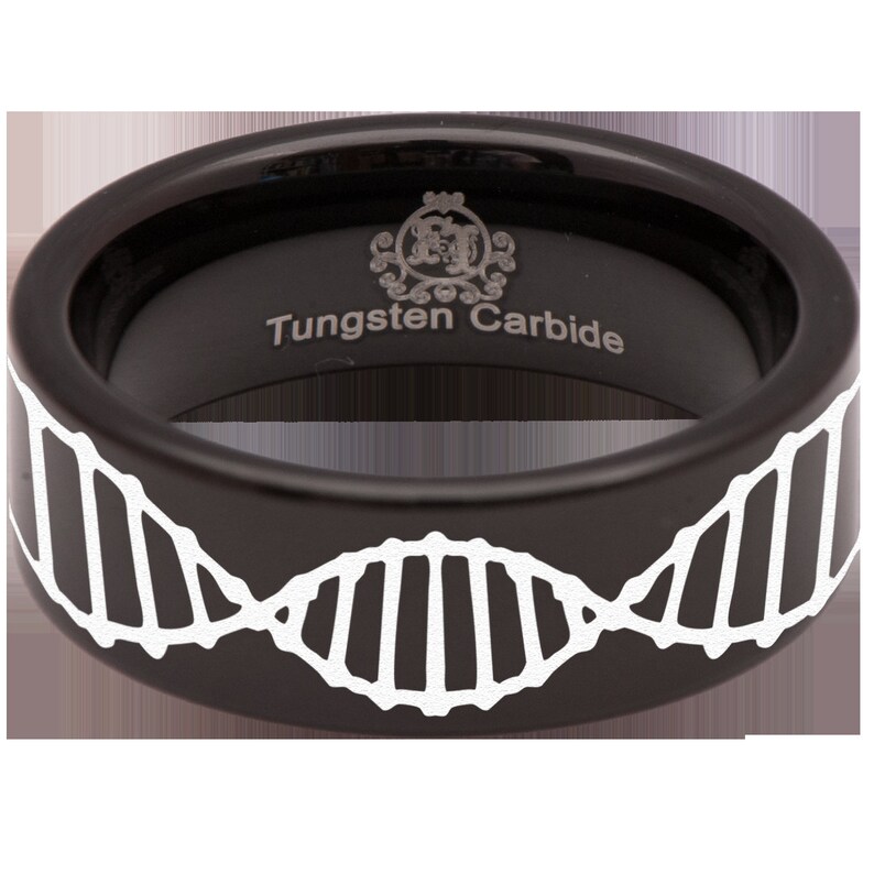 DNA Custom Personalize Laser Engrave Tungsten Wedding Band Ring - Etsy