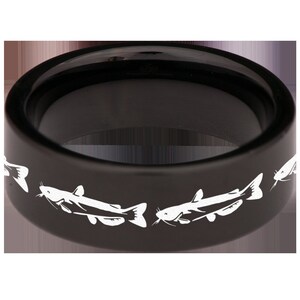 Catfish Custom Personalize Laser Engrave Tungsten Wedding Band Ring - Etsy