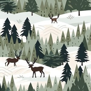 Deer Tree Pattern - Etsy