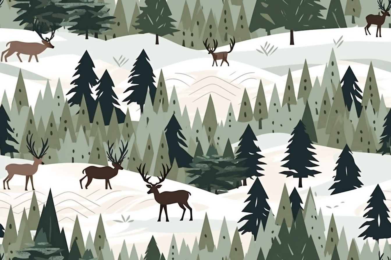 Deer Tree Pattern - Etsy