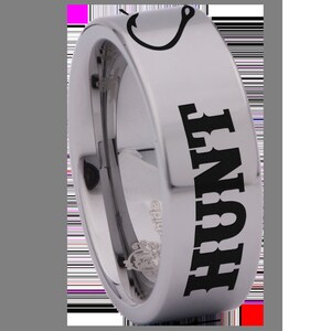 Fish N Hunt Custom Personalize Laser Engrave Tungsten Wedding Band Ring ...