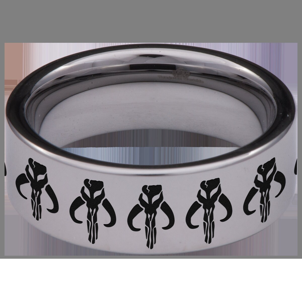Mandalorian Custom Personalize Laser Engrave Tungsten Wedding Band Ring ...