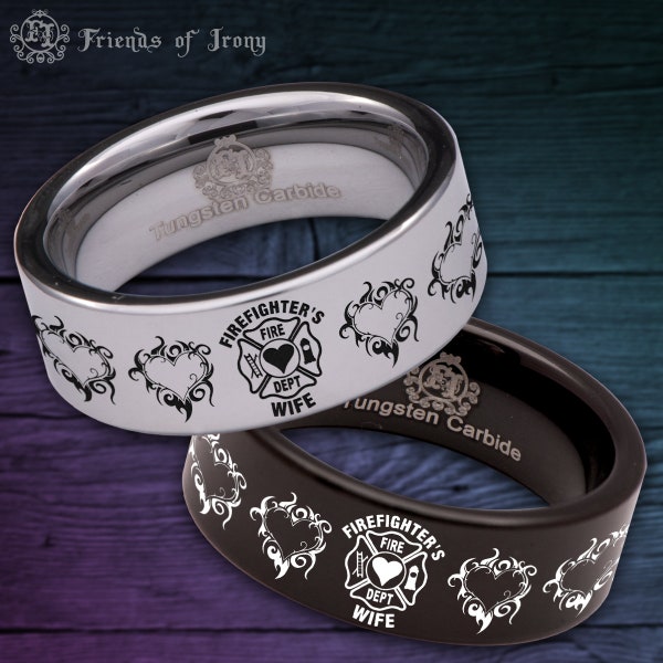 Firefighter Wedding Ring - Etsy