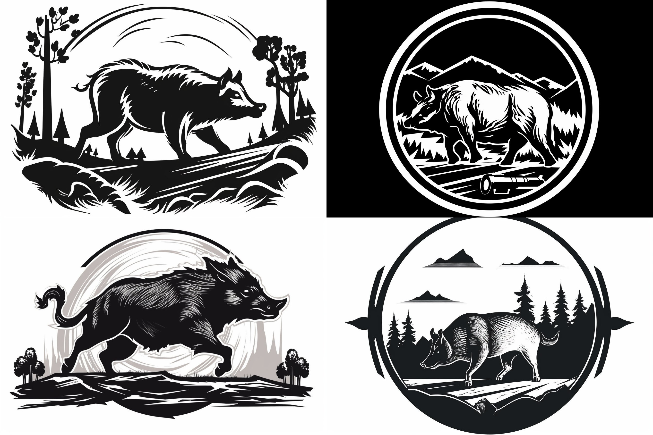 Hog Boar Scene Bundle - Etsy
