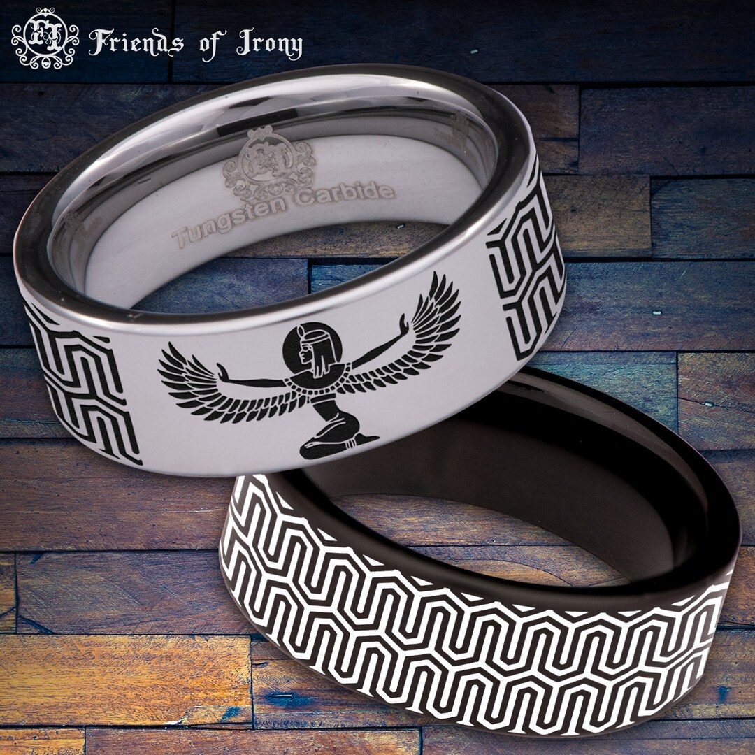 Egyptian Isis Custom Personalize Laser Engrave Tungsten Wedding Band ...