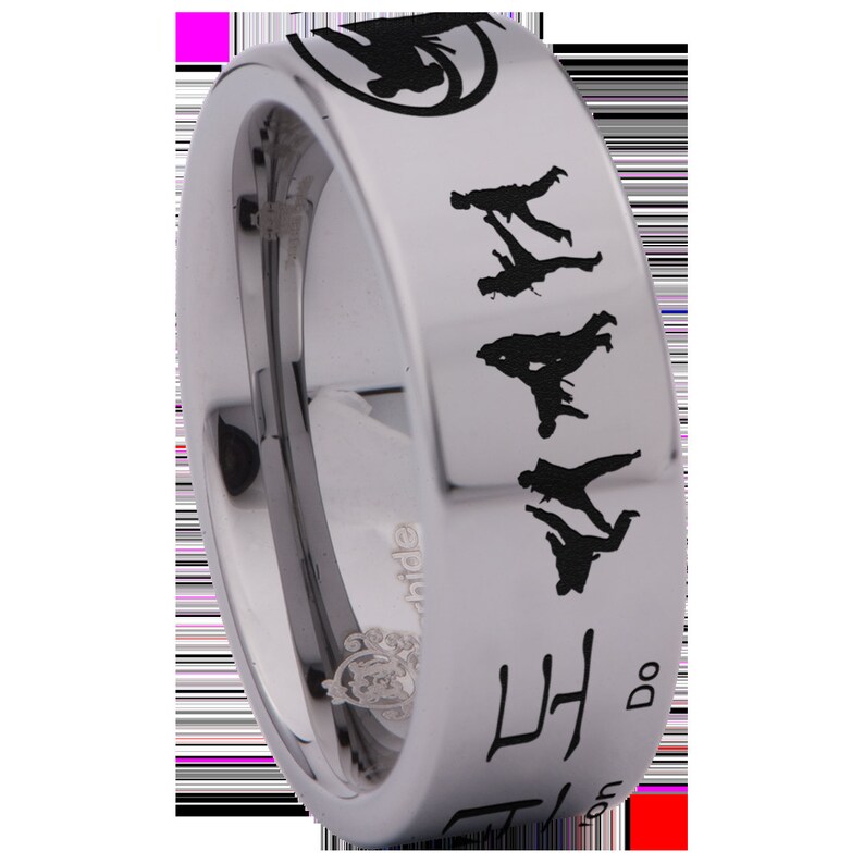 Taekwondo Custom Personalize Laser Engrave Tungsten Wedding Band Ring ...