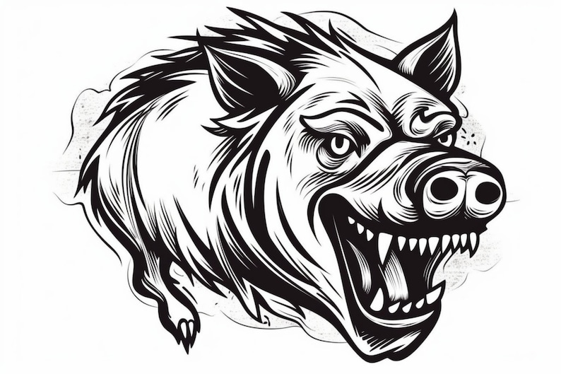 Angry Hog Pig Boar Clip Art Bundle - Etsy