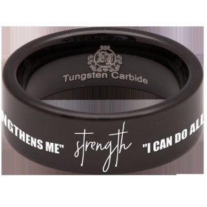 Philippians 4:13 Tungsten Carbide Wedding Band Ring - Etsy