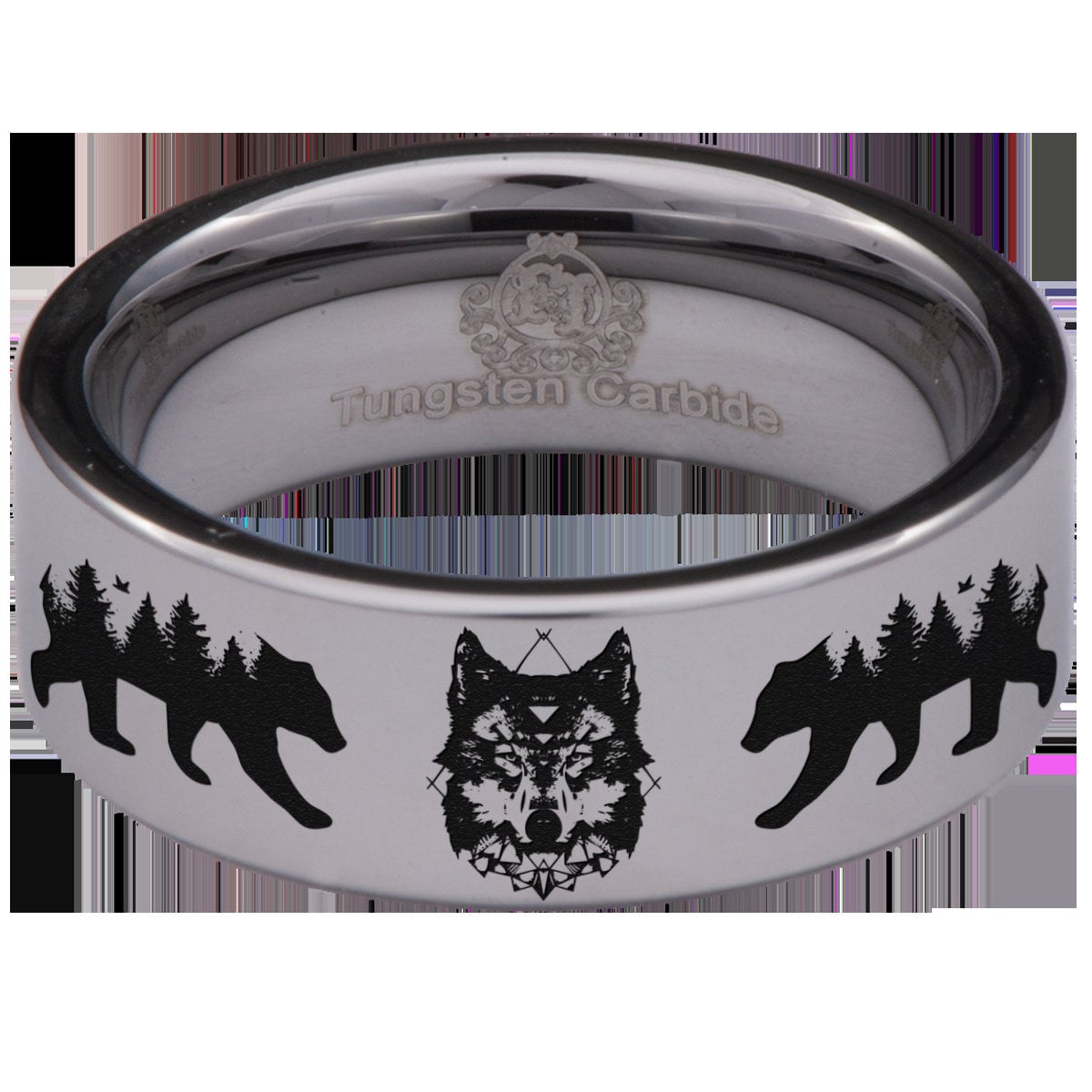 Wolf and Bear Tungsten Carbide Wedding Band Ring - Etsy