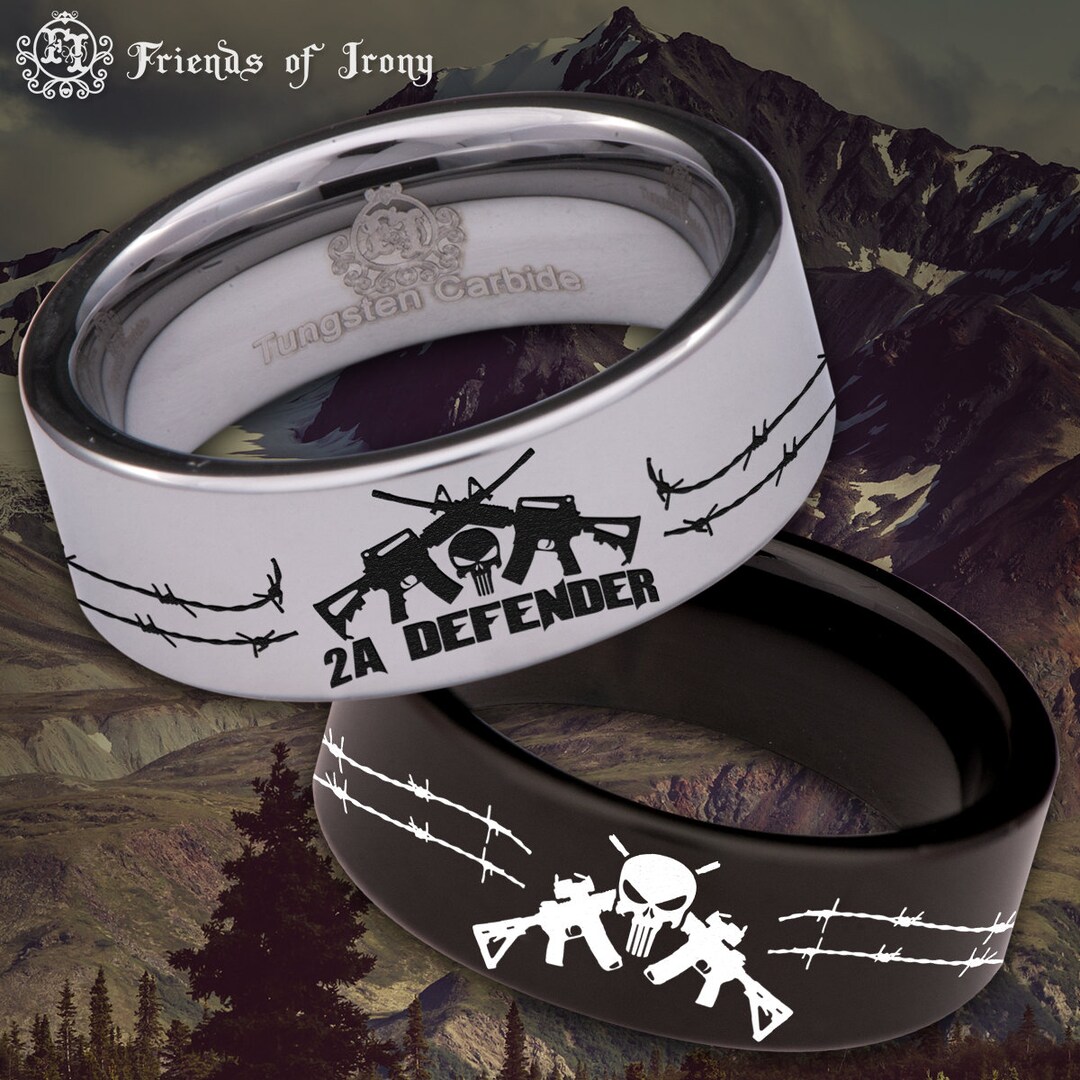 2nd Amendment Defender Assault Rifle and Skull Custom Personalize Laser ...