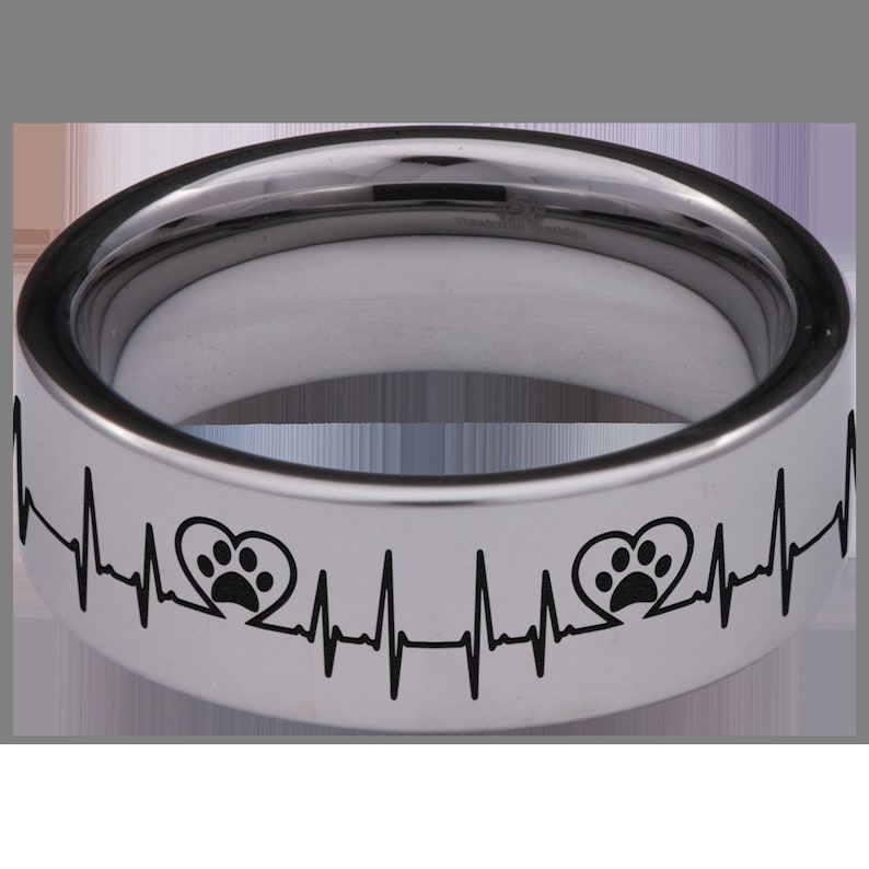 Dog Paw Heart Lifeline Custom Personalize Laser Engrave Tungsten ...