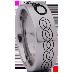 Handcuff Custom Personalize Laser Engrave Tungsten Wedding Band Ring - Etsy