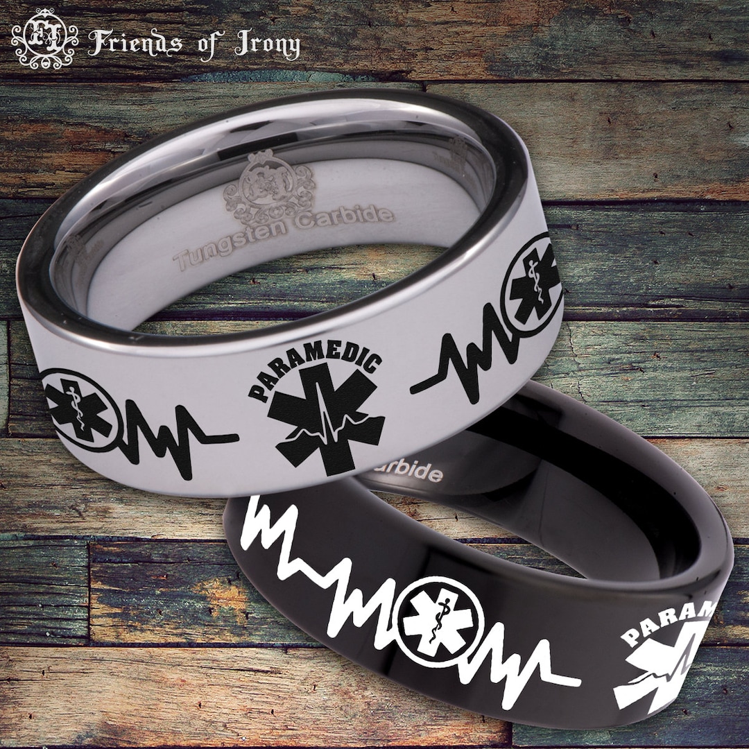 Paramedic EMT Tungsten Carbide Wedding Band Ring - Etsy