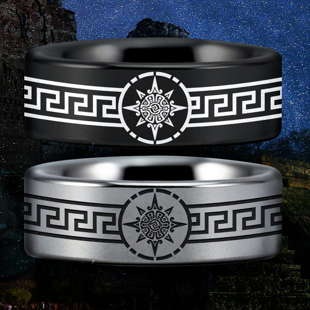 Mayan Strength Power Courage Custom Personalize Laser Engrave Tungsten ...