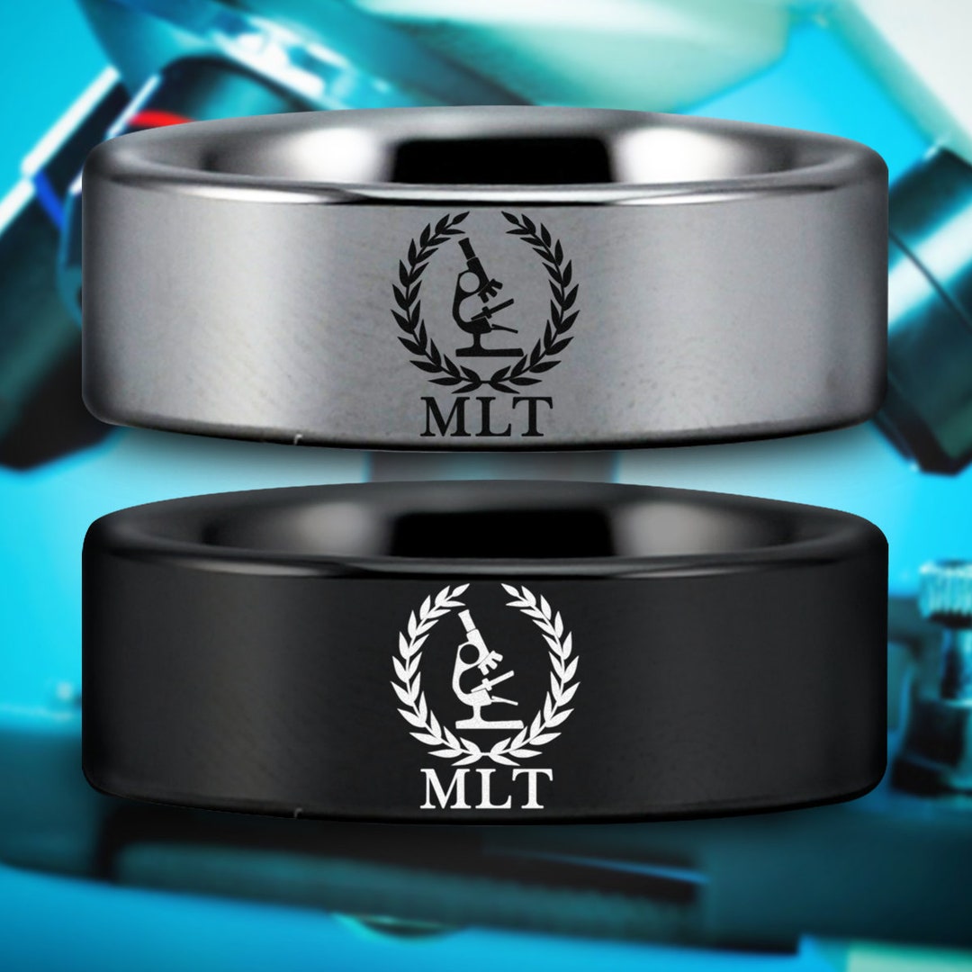 MLT Medical Lab Technician Custom Personalize Laser Engrave Tungsten ...