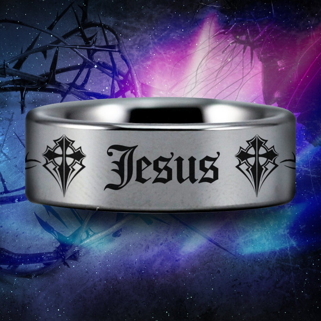 Jesus Custom Personalize Laser Engrave Tungsten Wedding Band Ring - Etsy