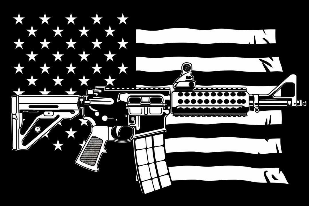 American Flag AR15 Rifle 2nd Amendment V4 - Etsy