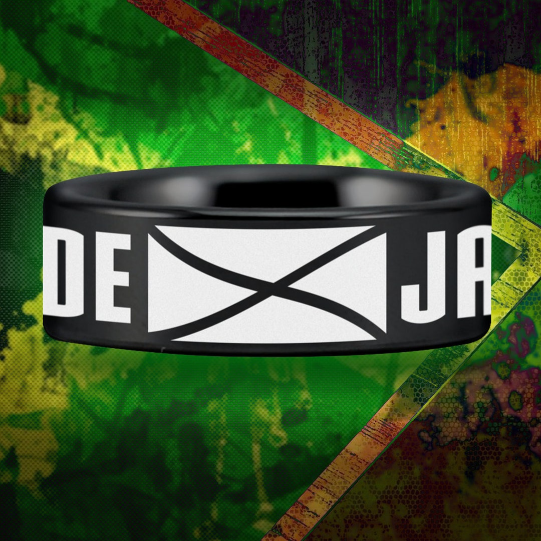 Jamaican Pride Custom Personalize Laser Engrave Tungsten Wedding Band ...