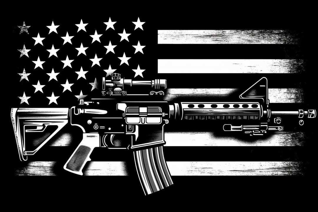 American Flag AR15 Rifle 2nd Amendment V1 - Etsy
