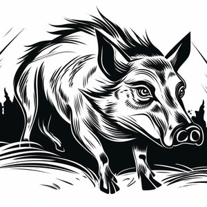Angry Hog Pig Boar Clip Art Bundle - Etsy