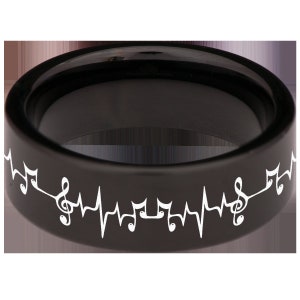 Bass Clef Heart Lifeline Custom Personalize Laser Engrave Tungsten ...