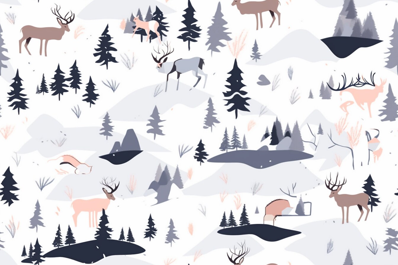 Deer Tree Pattern - Etsy