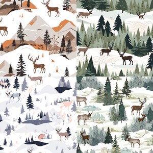 Deer Tree Pattern - Etsy