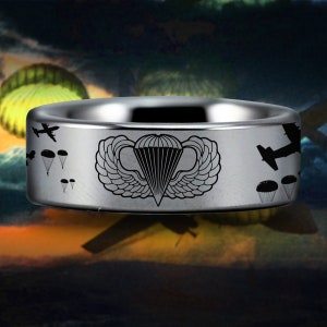 Paratrooper Tungsten Carbide Wedding Band Ring - Etsy