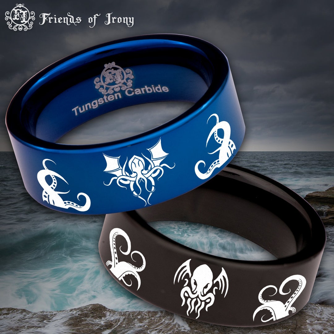 Cthulhu Custom Personalize Laser Engrave Tungsten Wedding Band Ring - Etsy