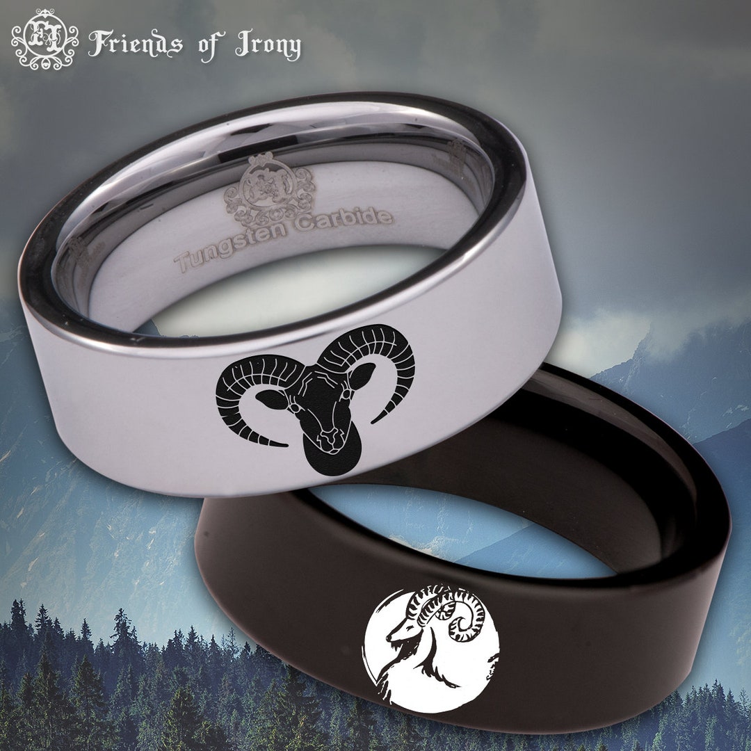 Goat Custom Personalize Laser Engrave Tungsten Wedding Band Ring - Etsy