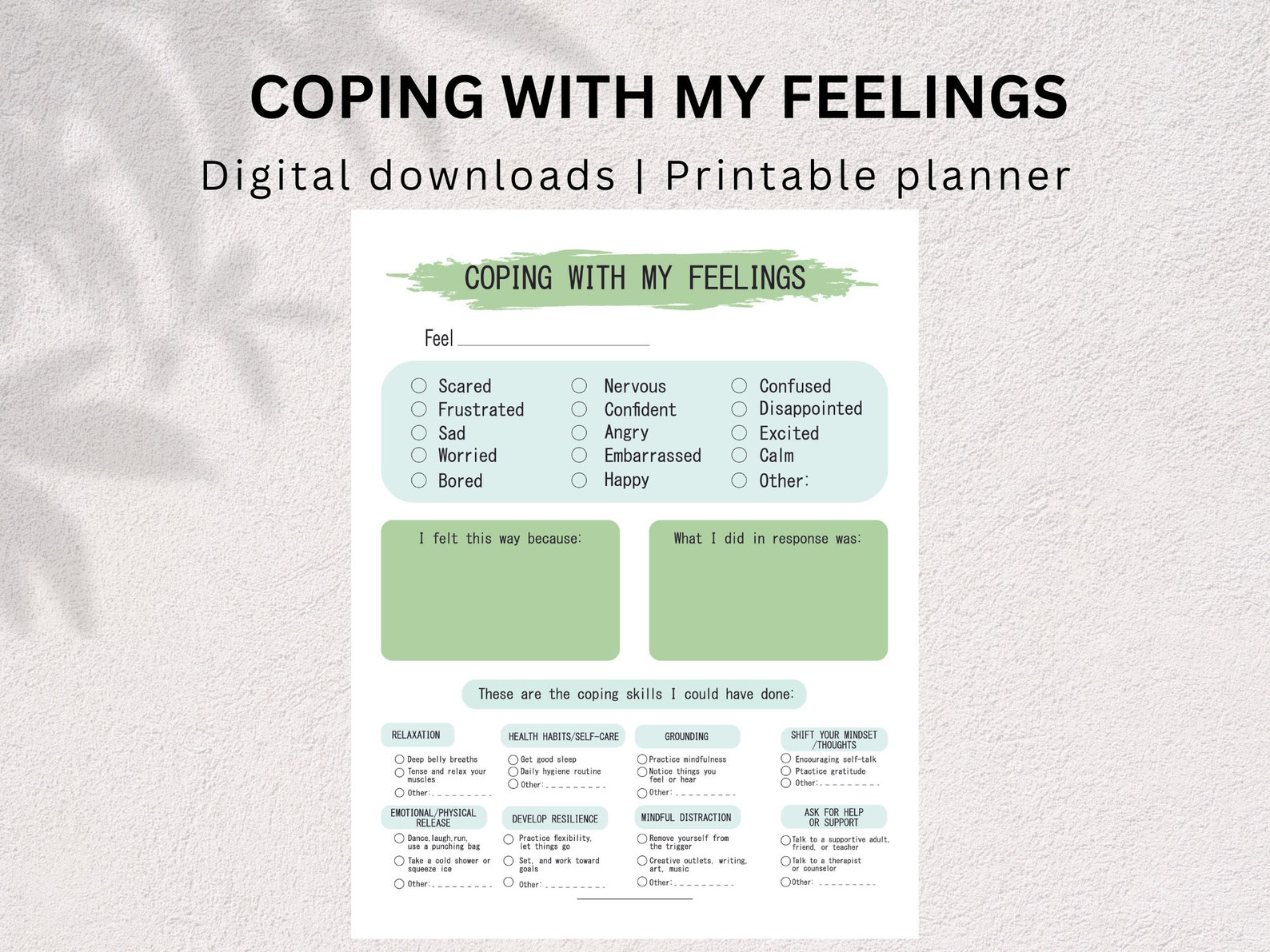 Coping With My Feelings, Therapy Worksheets, Therapy Resources ...