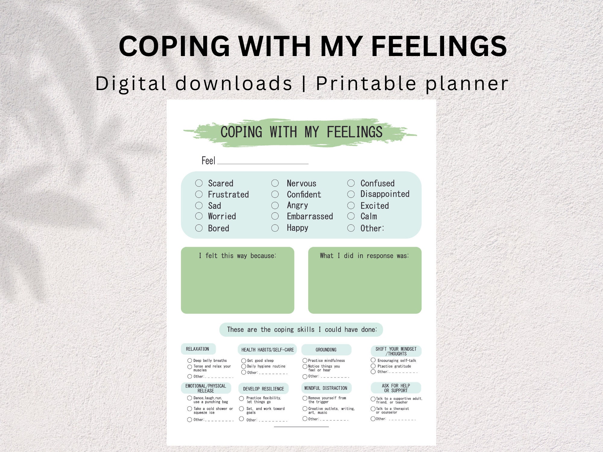 Coping With My Feelings, Therapy Worksheets, Therapy Resources ...