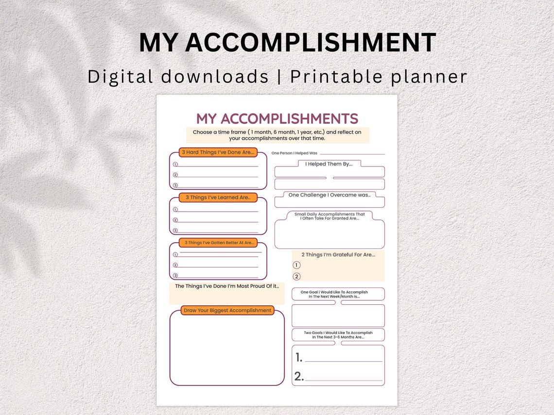 My Accomplishment, Self-esteem Journal, Growth Mindset, Therapy Worksheets, Personal ...