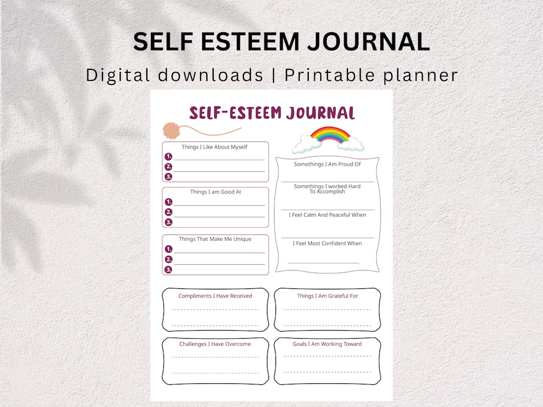 Self Esteem Journal, Therapy Worksheets, Therapy Resources, Confidence ...