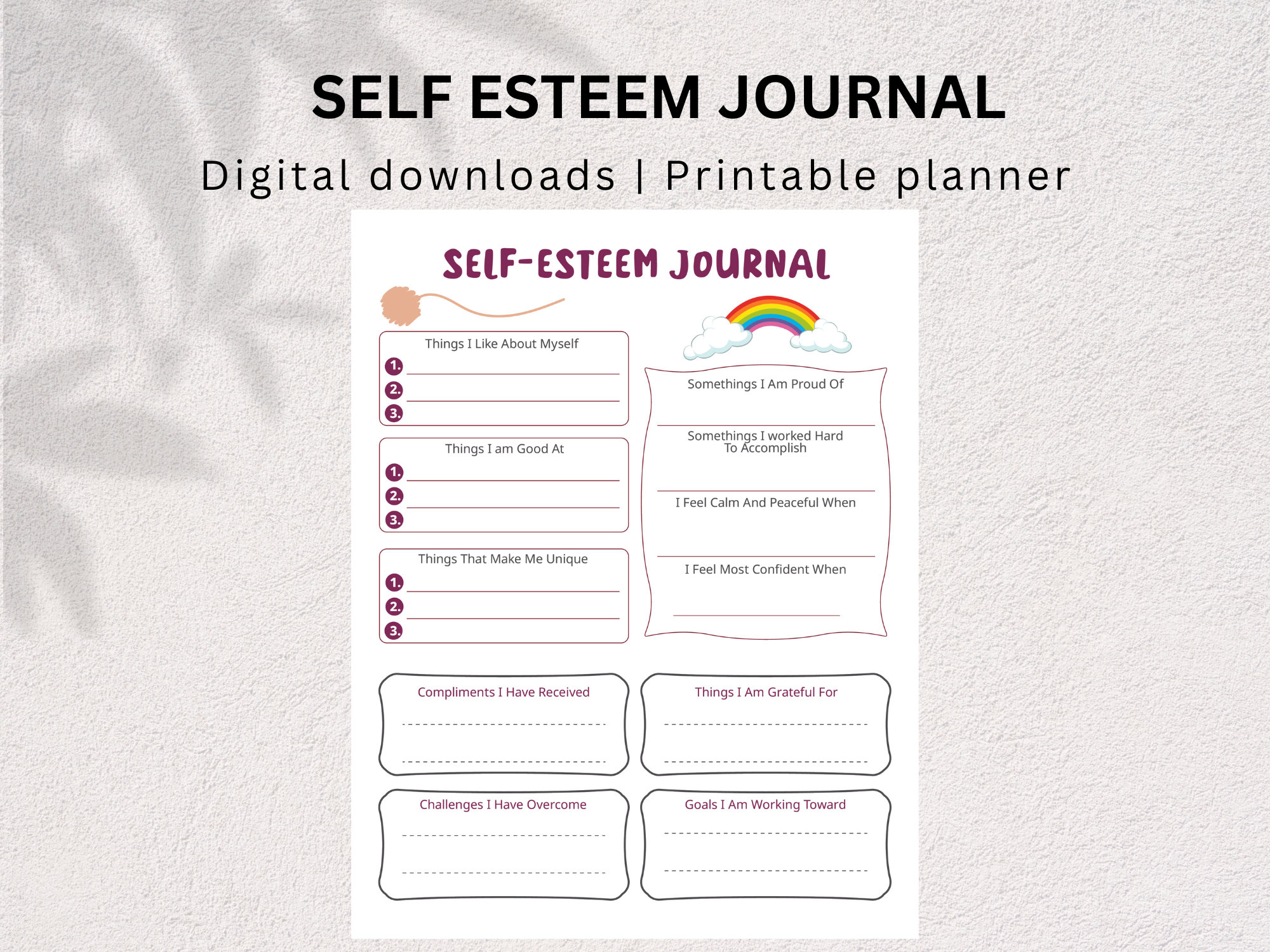 Self Esteem Journal, Therapy Worksheets, Therapy Resources, Confidence ...