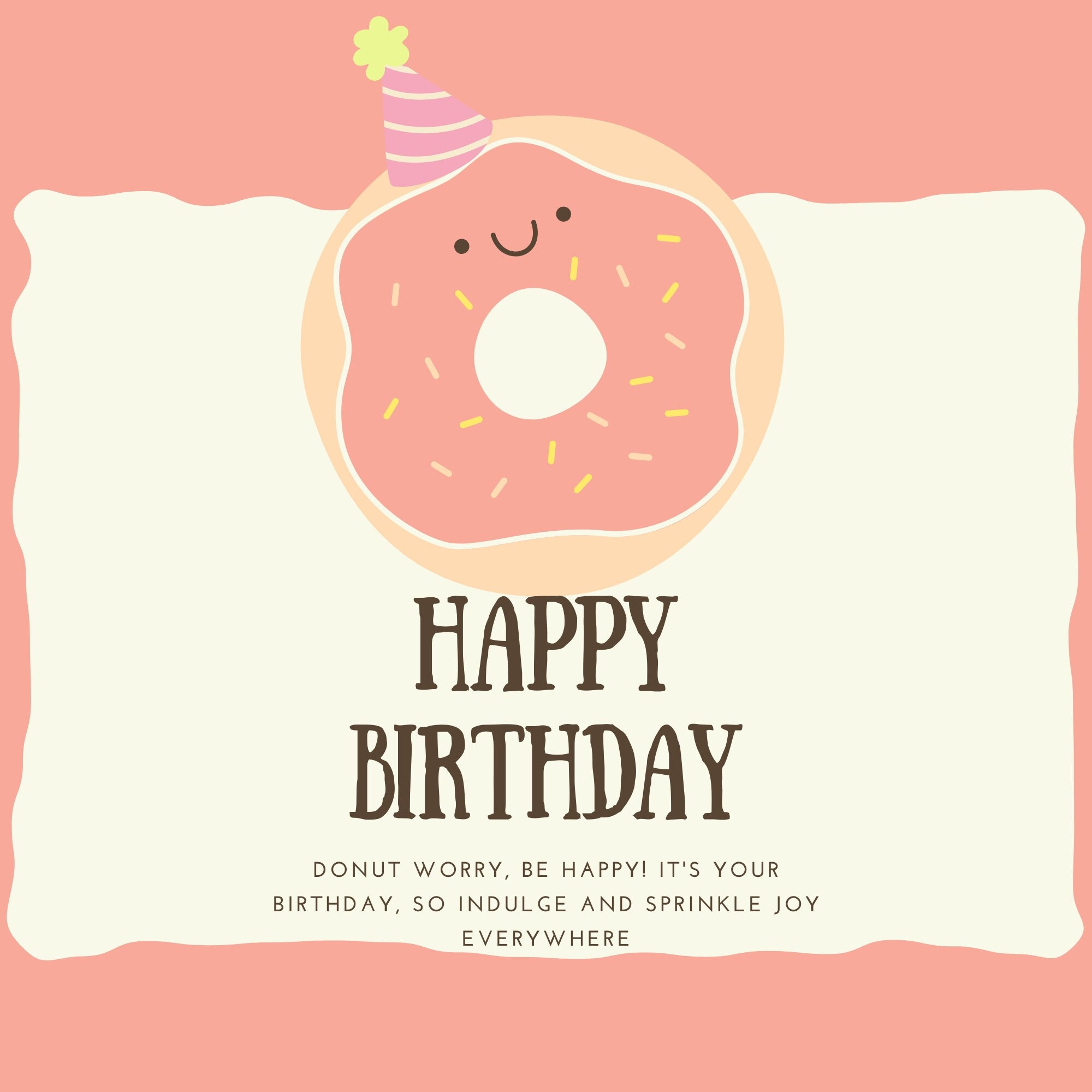 Funny Donut Happy Birthday Card - Etsy