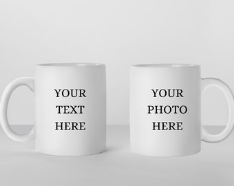 Personalised Photo Mug, Custom Photo and Text Mug, Bespoke Mug ...