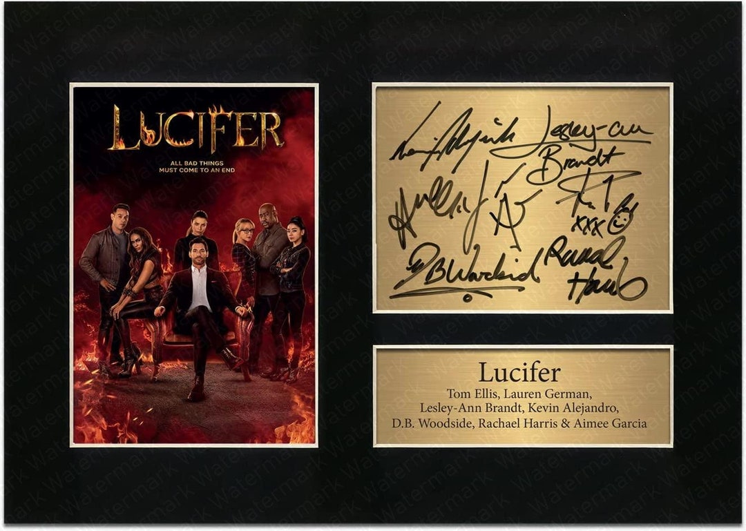 Lucifer Cast Signed Limited Edition Pre Printed Memorabilia Photo ...