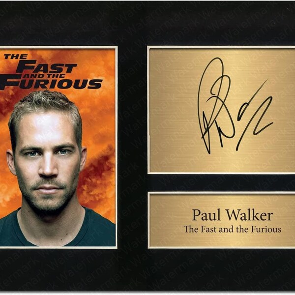 Paul Walker Signed - Etsy