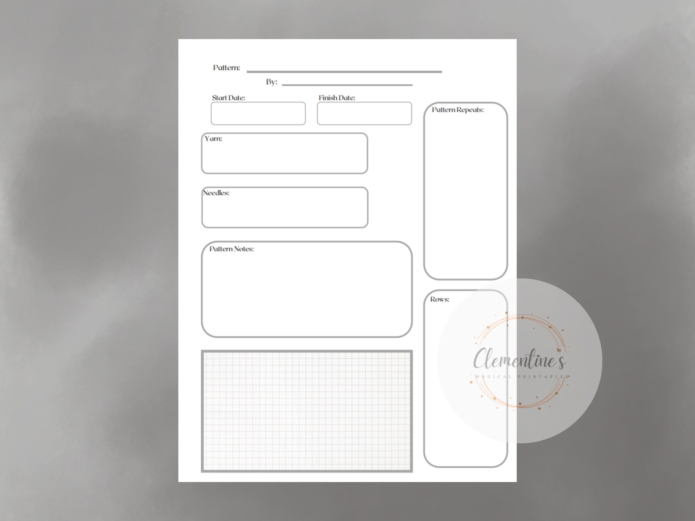 Simple Knitting Note Page, Knitting, Knitting Journal, Knitting Pattern ...