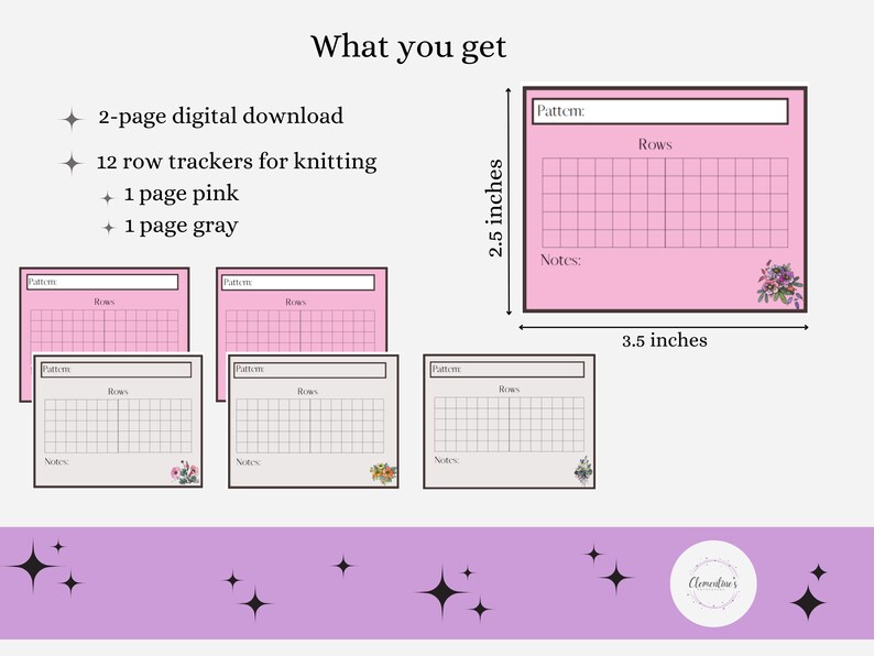 Knitting Row Tracker, Knitting Notes, Knitting Pages, Knitting ...