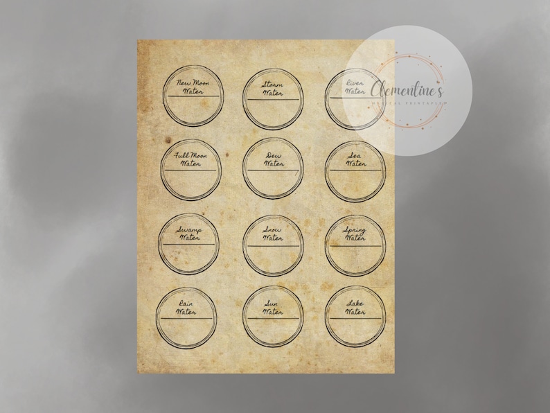 Moon Water Label, Moon Water, Full Moon, Magical Waters, Printable ...