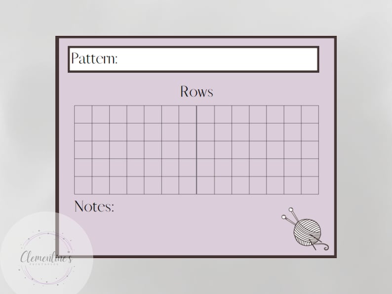 Knitting Row Tracker, Knitting Notes, Knitting Pages, Knitting ...