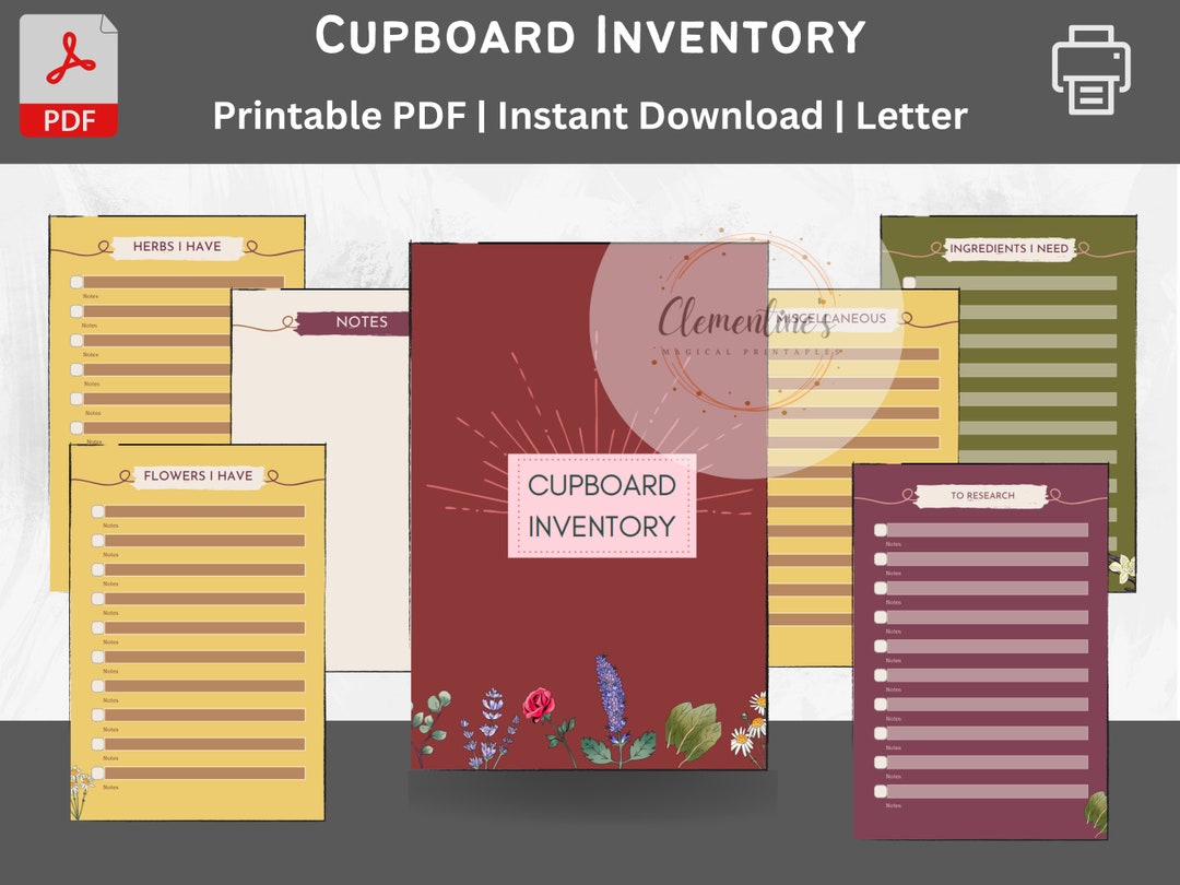 Cupboard Inventory, Herb Journal, Witchcraft, Grimoire, Witchcraft ...