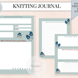 Knitting Note Page, Knitting, Knitting Journal, Knitting Pattern Notes ...