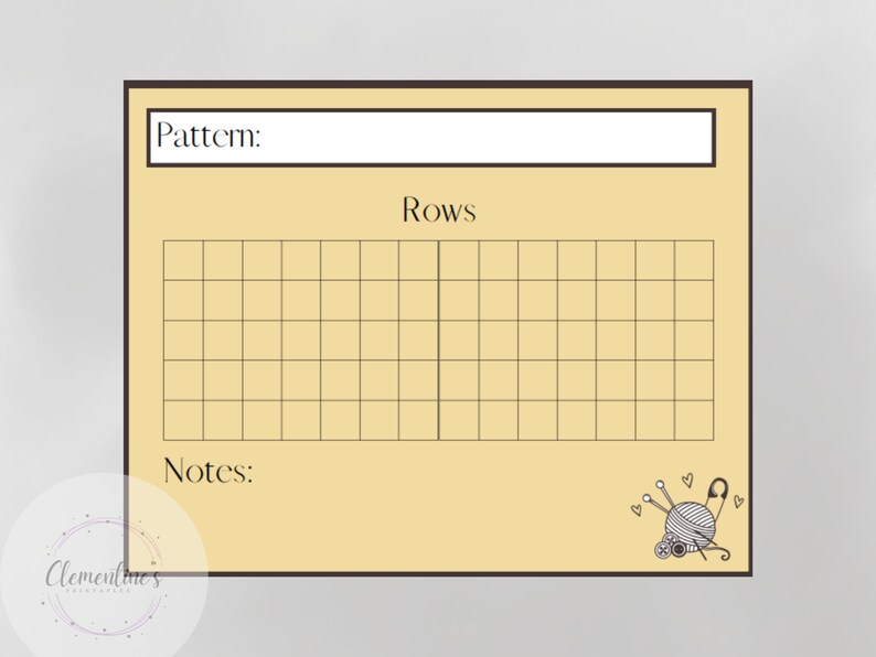 Knitting Row Tracker, Knitting Notes, Knitting Pages, Knitting ...